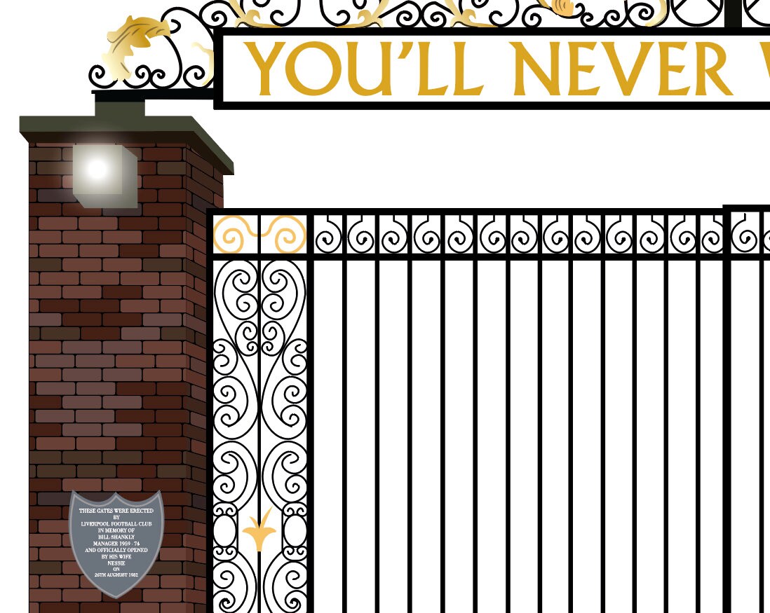 Shankly Gates at Anfield Original Print A4 & A3 Poster. - Etsy