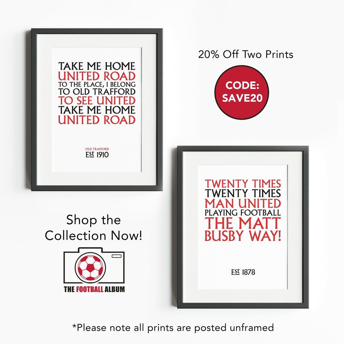 Manchester United FC Old Trafford Chant Art Print: Take Me Home - Etsy UK
