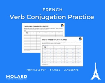 French Language Verb Conjugation Practice Worksheets Printable La ...