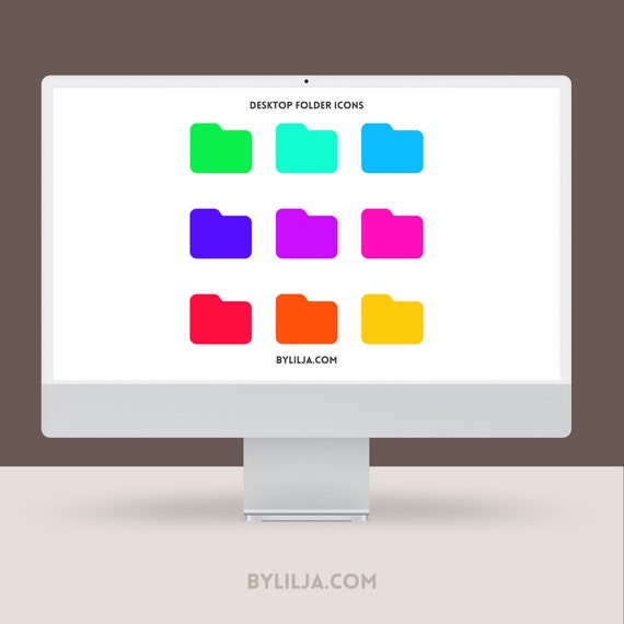 Neon Mac Folder Icons Desktop Folder Icons 9 PNG Files - Etsy
