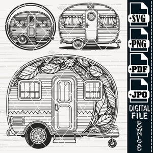 Vintage Camper SVG, Caravan Svg, Motorhome SVG, Camping SVG, Camper ...