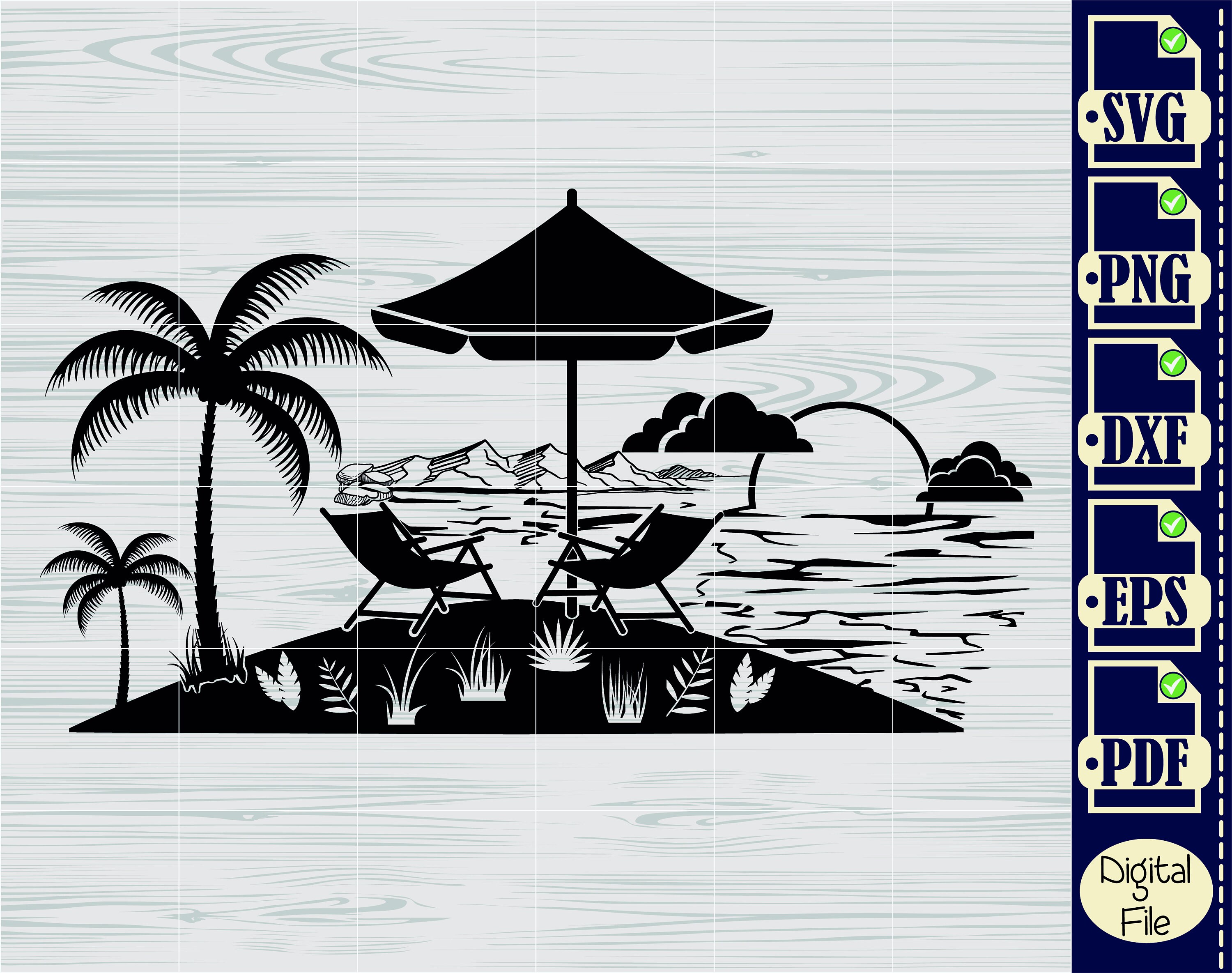 Sunset Palm Tree SVG Bundle, Beach Clipart (digital Files) - Etsy