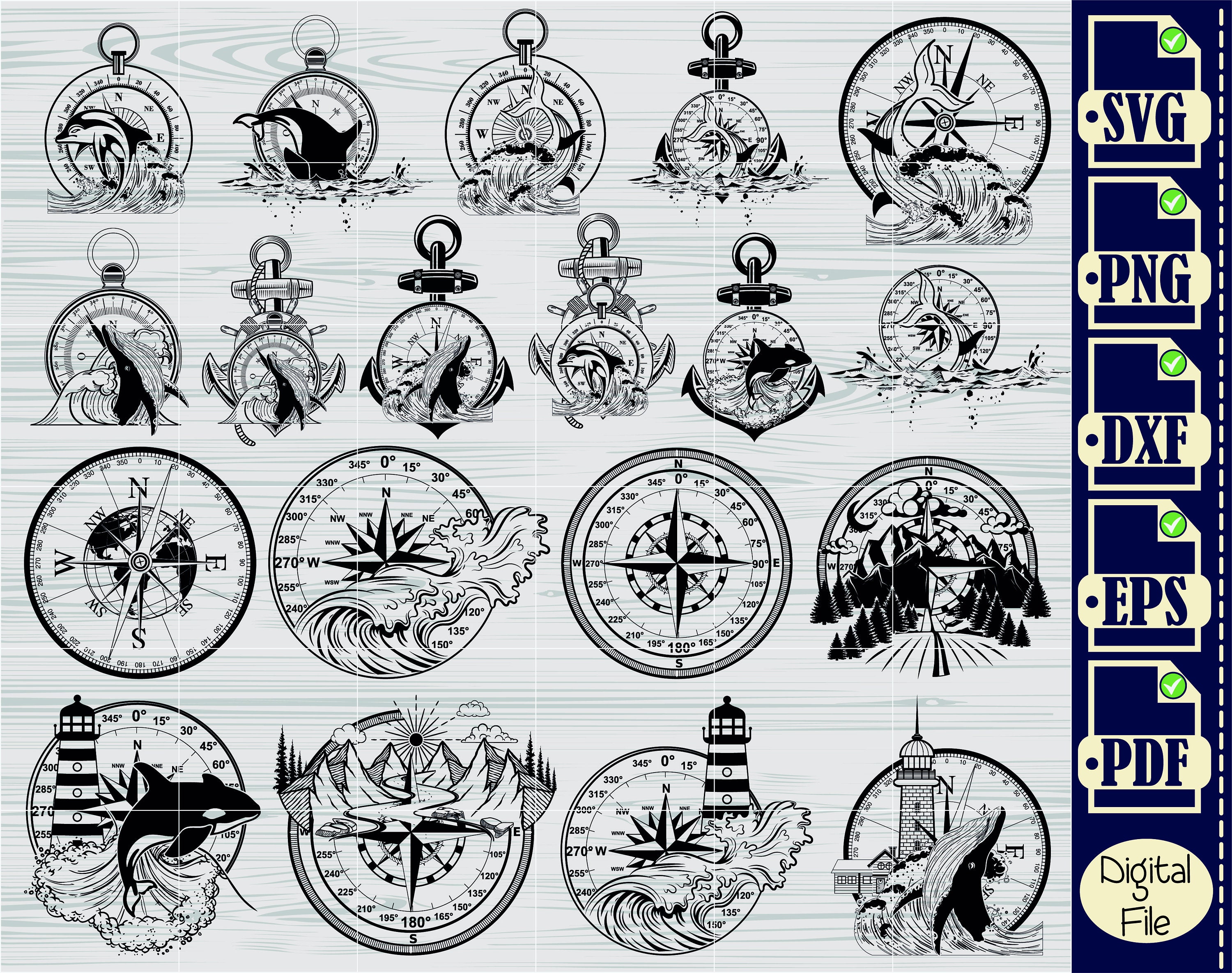 Compass SVG Bundle Nautical Compass SVG Scenic Compass - Etsy Canada