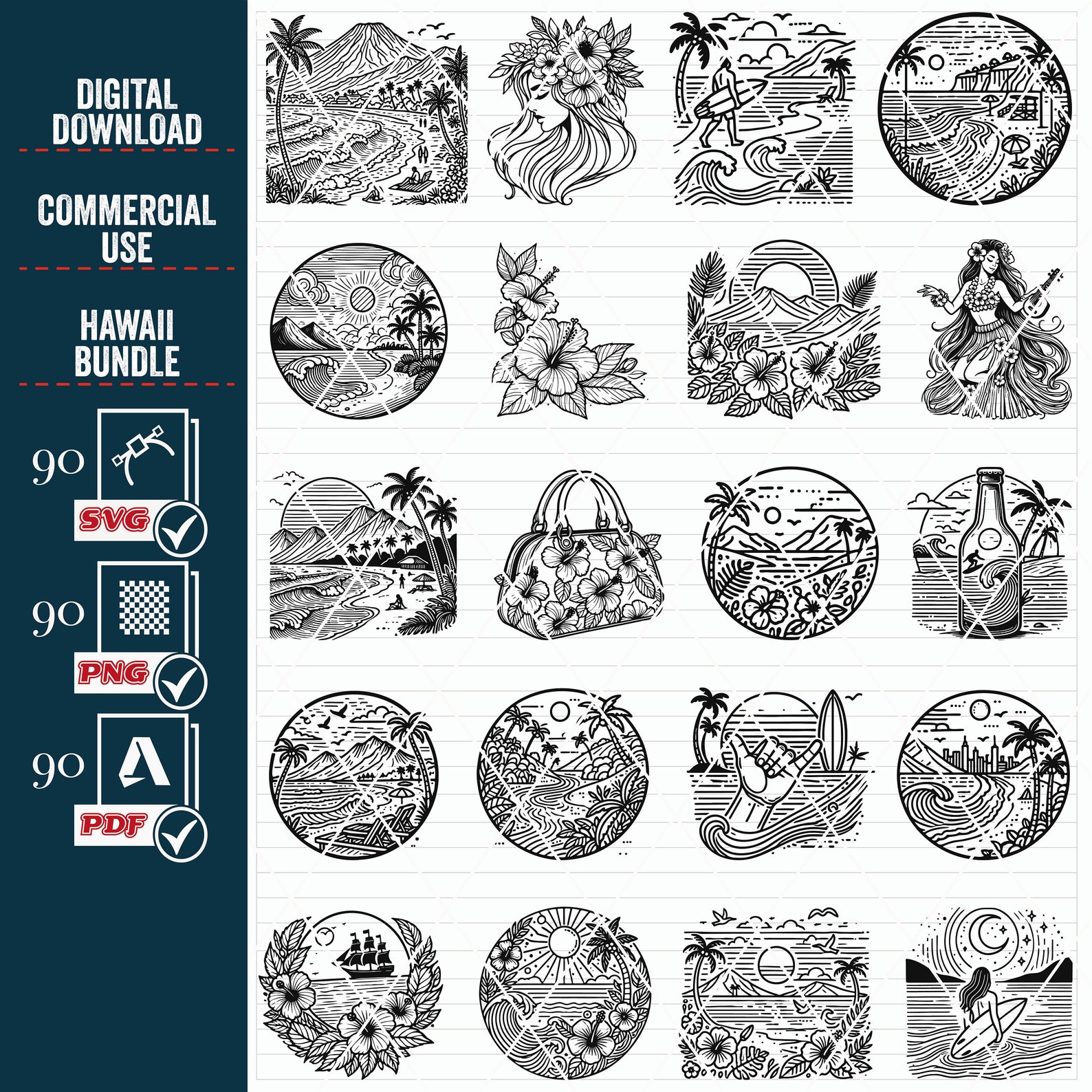 Hawaii SVG MEGA Bundle, Aloha, Beach Cut Files (digital Download) - Etsy