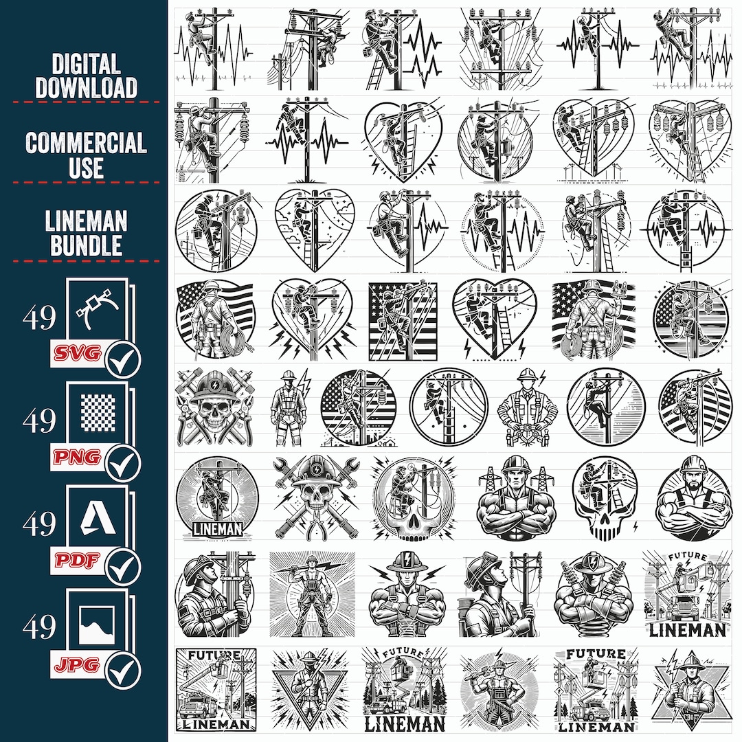 Lineman SVG Bundle, Electrician Cut Files (svg, Png, Pdf) - Etsy