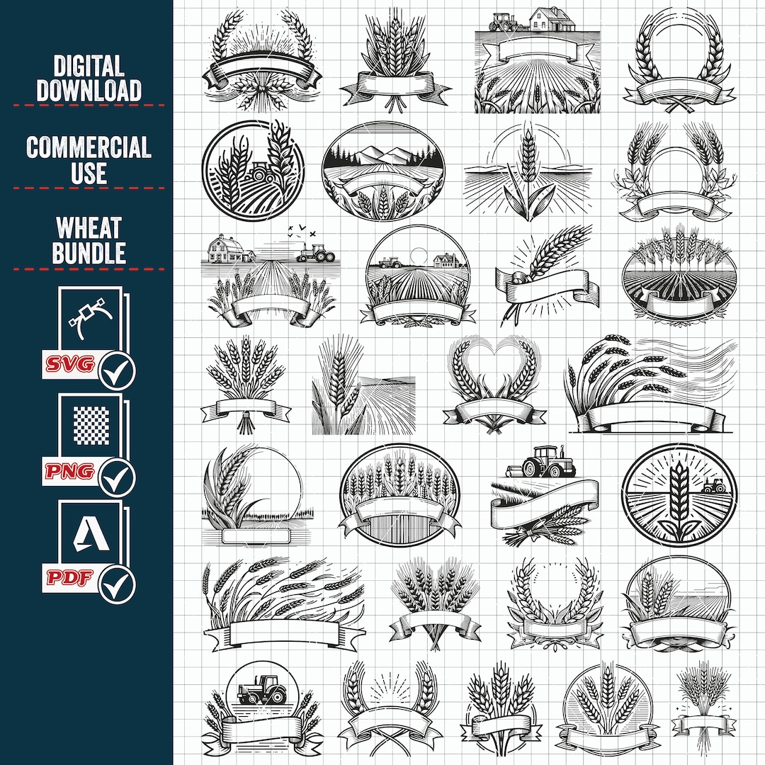 WHEAT SVG Bundle, GRAIN Svg Cut Files for Cricut, Wheat Clipart, Wheat ...