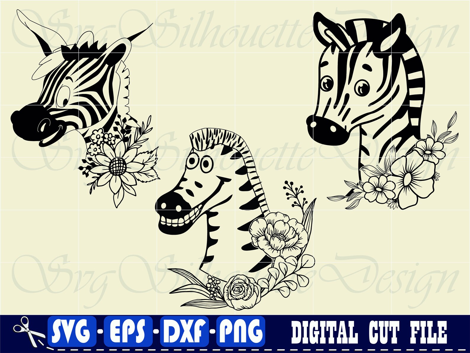 Zebra Svg Floral Zebra Svg Funny Zebra Svg Zebra Cut File - Etsy
