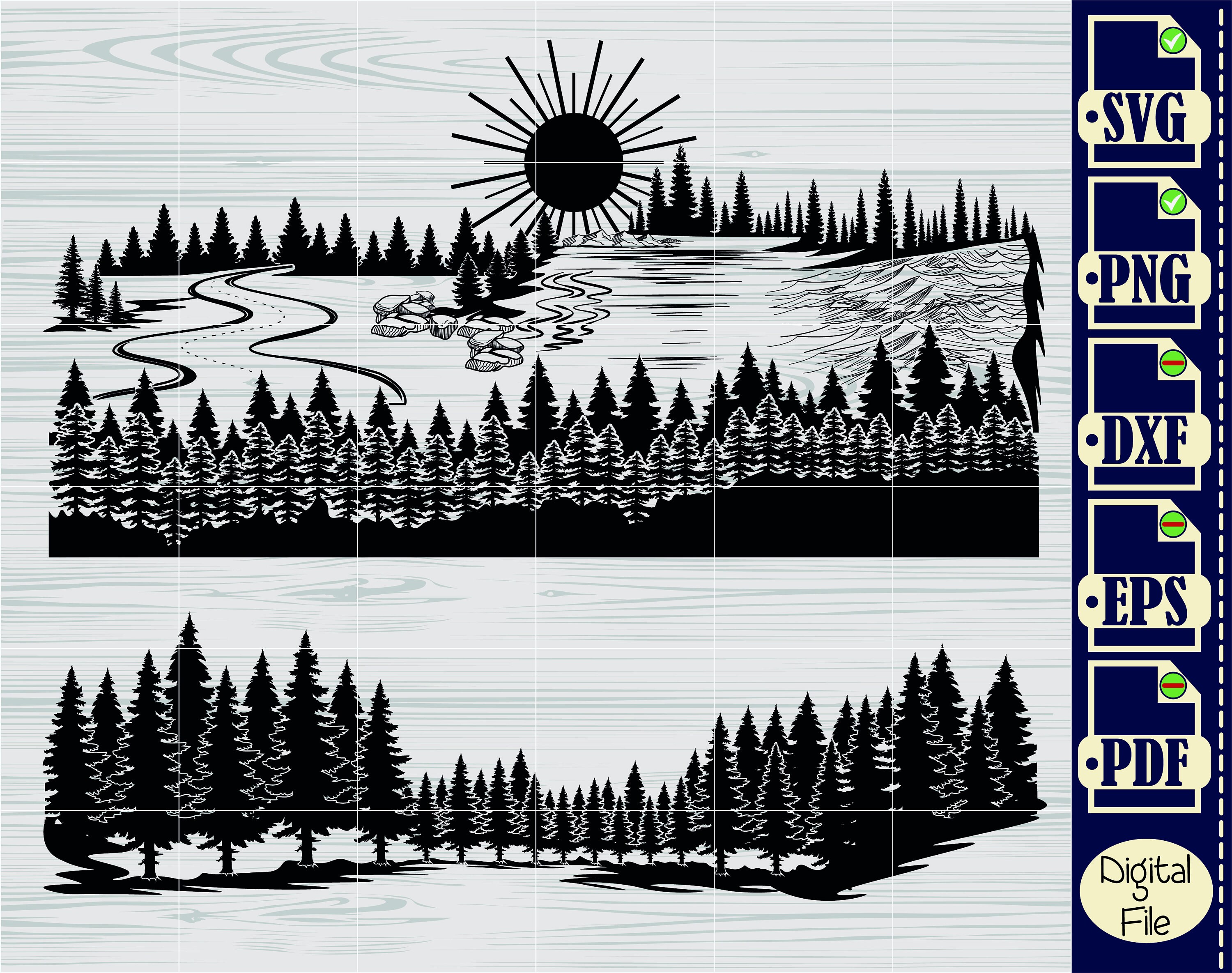 FOREST SVG Bundle Pine Tree Svg Forest Landscape Cut File - Etsy UK