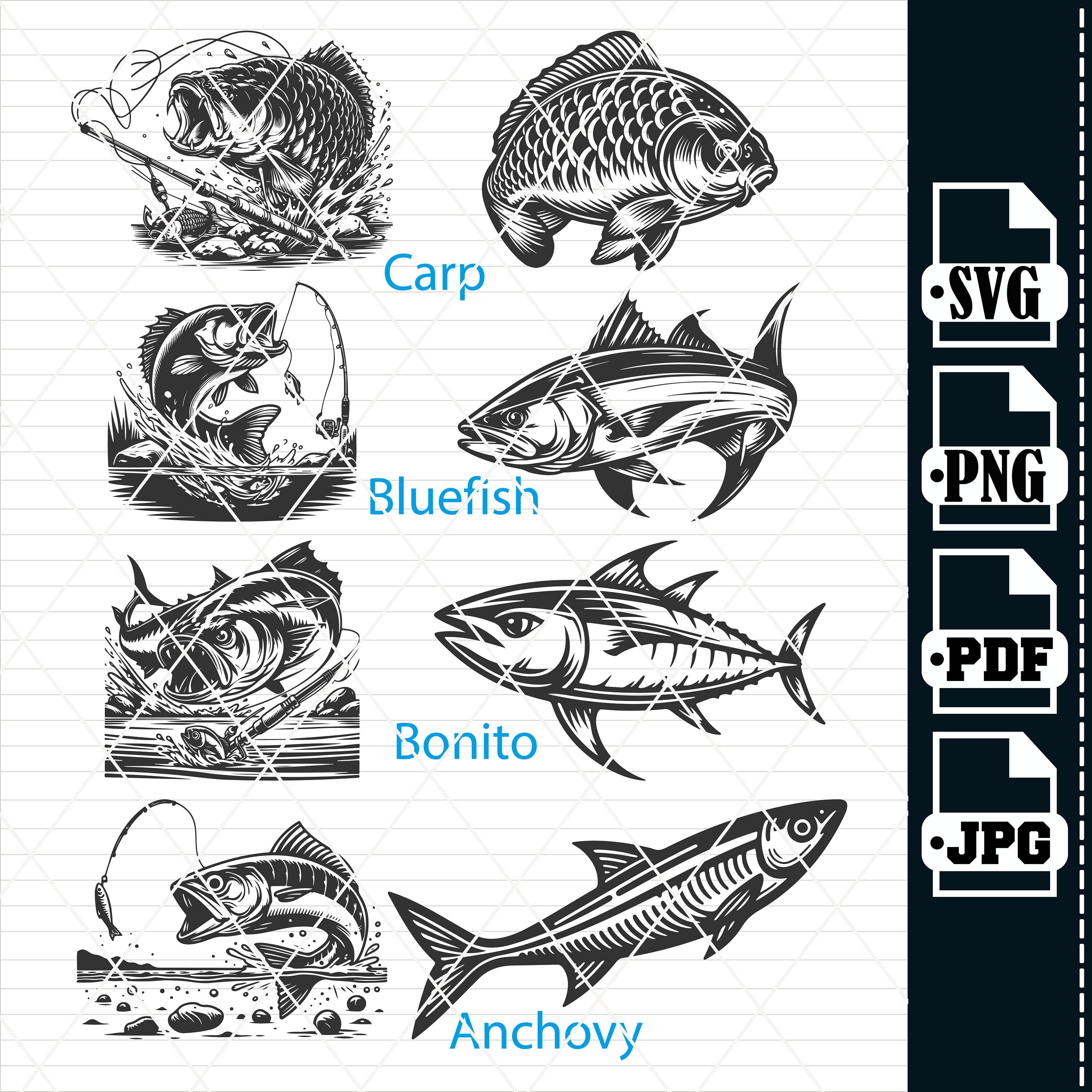 Fishing SVG Bundle, Bass, Ocean Animal Clipart (svg, Png, Jpg) - Etsy