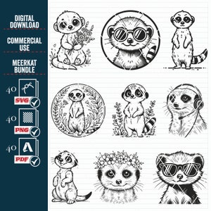 MEERKAT SVG Png Big Bundle, Meerkat Svg , Meerkat Png, Meerkat Clipart ...