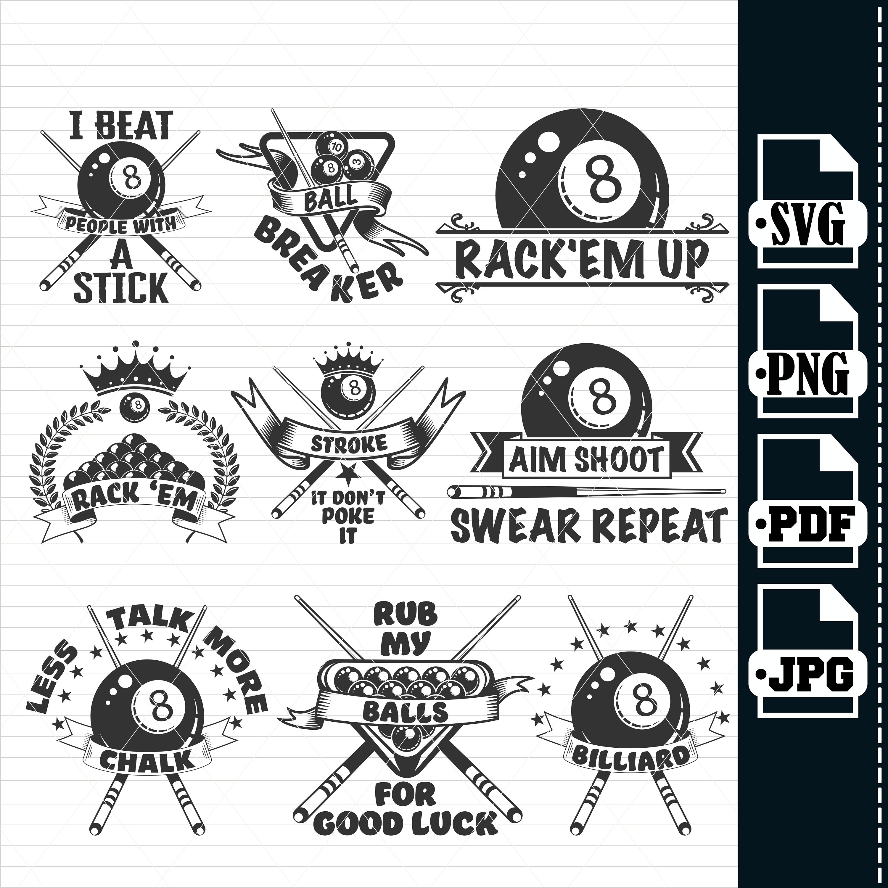Billiards SVG Bundle, Pool Clip Art, Cut Files (svg, Png, Pdf, Jpg) - Etsy