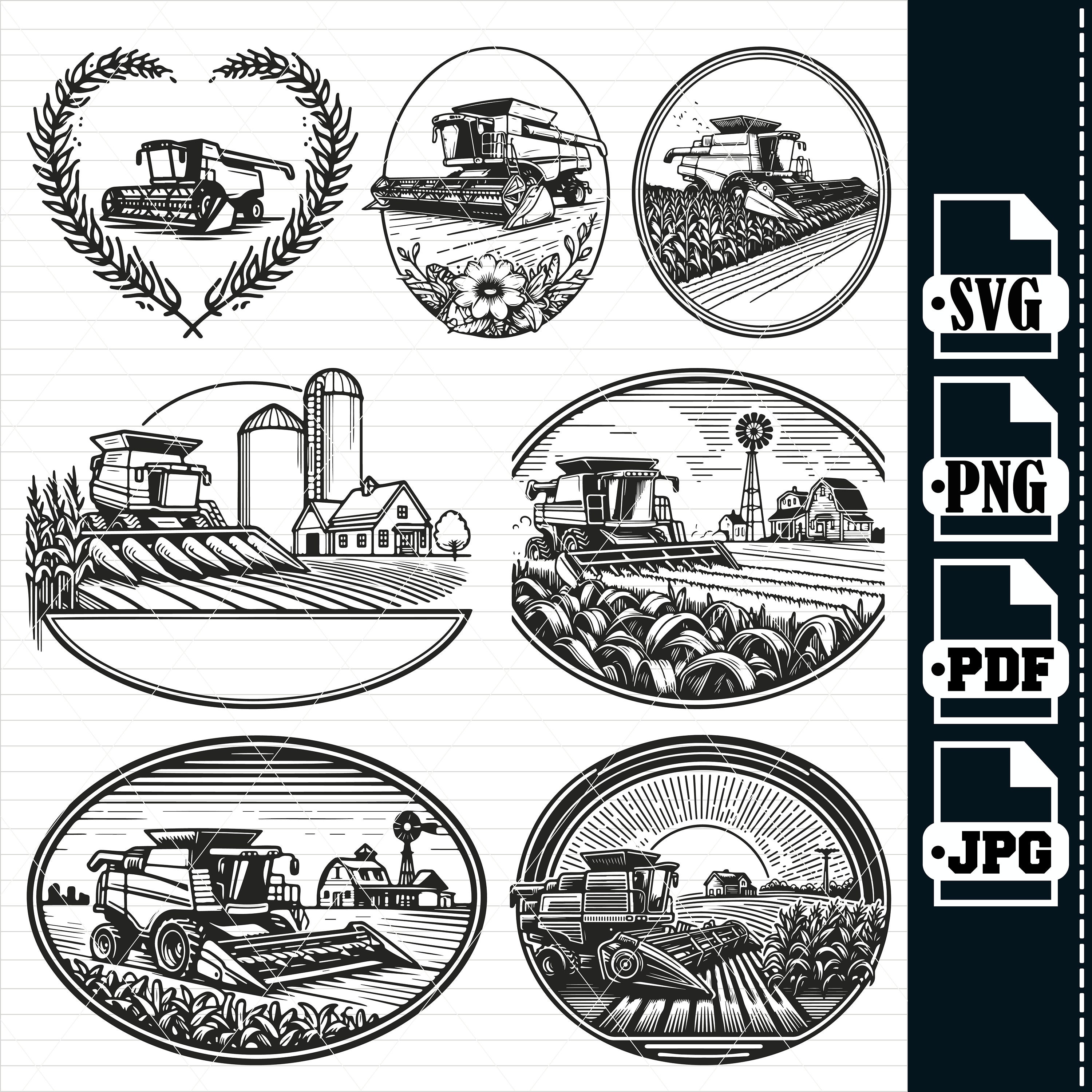 Combine Harvester SVG, Farm Vehicle SVG, Wheat Harvester Svg, Combine ...