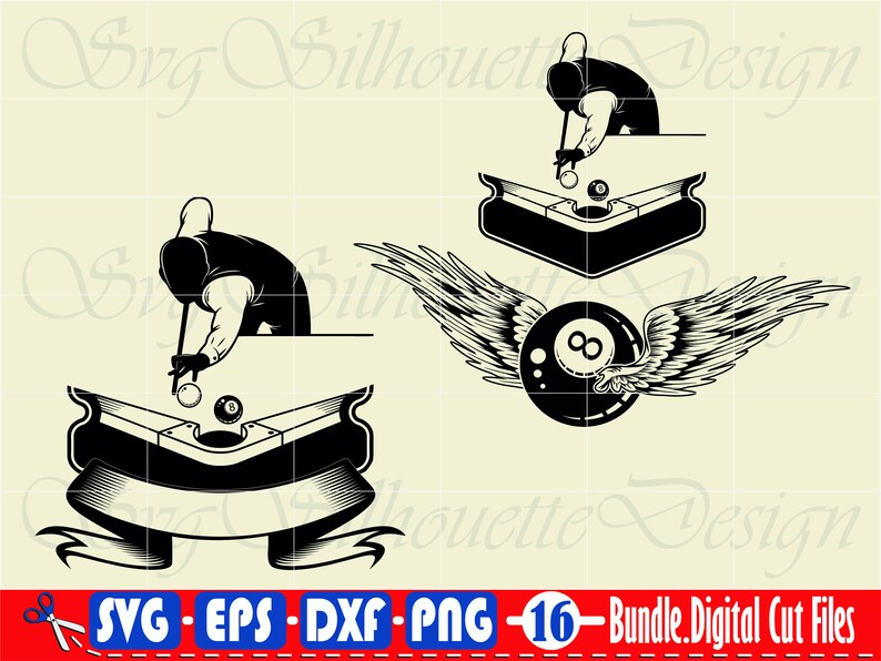 Billard svg Bundle 2 Snooker Svg Pool Svg Billards | Etsy