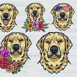Golden Retriever SVG 2 Golden Svg Dog Svg Files for - Etsy
