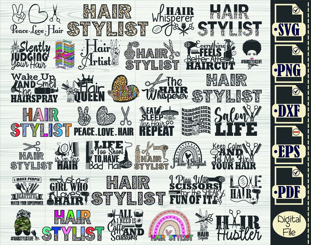 Hairdresser SVG Bundle,#3, Hair Stylist Cut File for Cricut, Hair ...