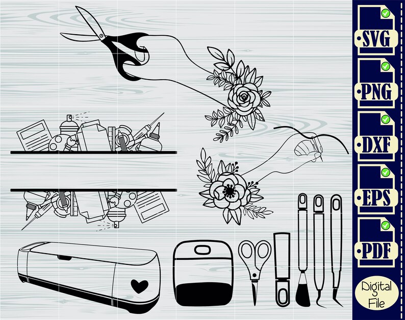 Crafting Tools SVG Clipart Bundle, Cricut & Silhouette Cut Files - Etsy