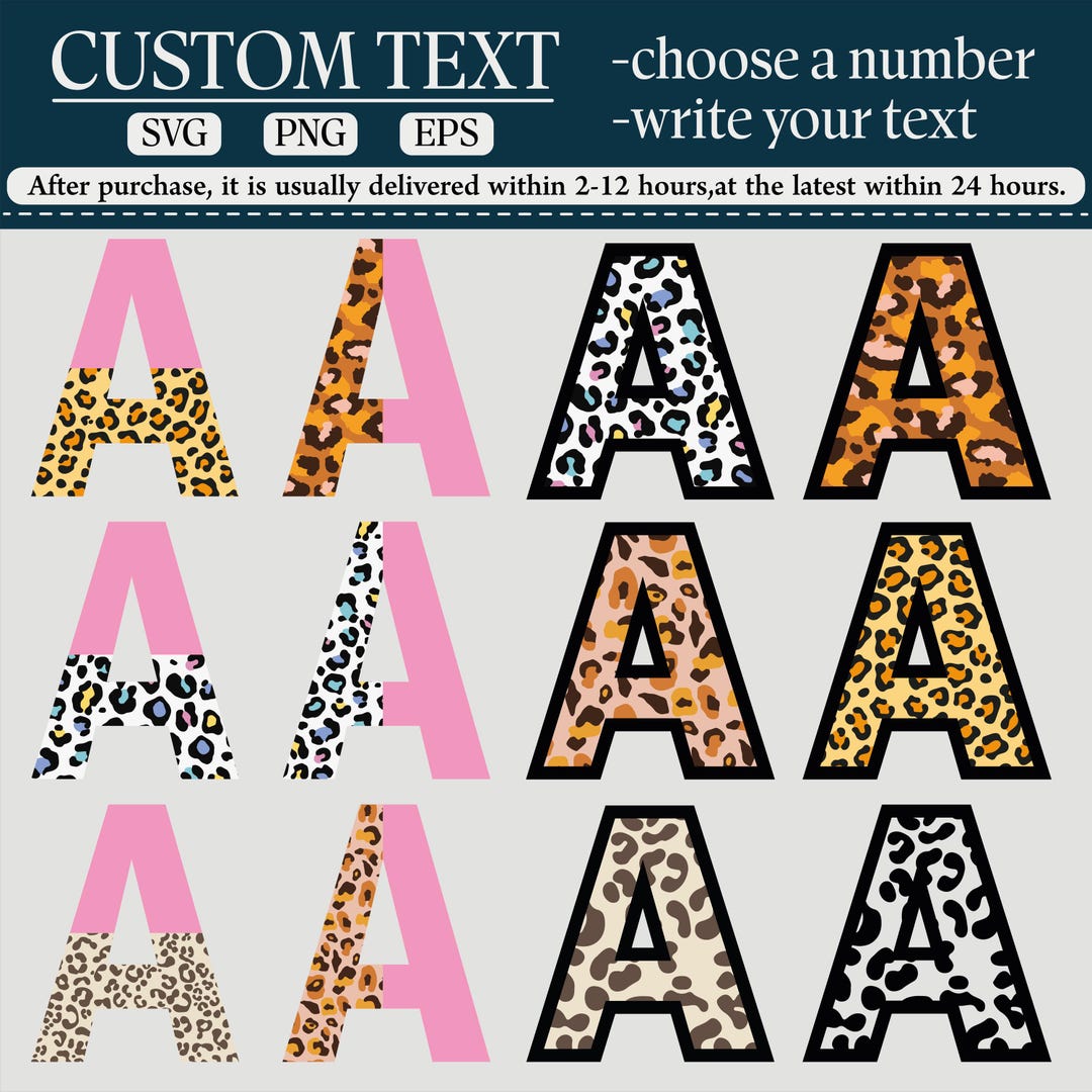 CUSTOM Leopard Print Letter Svg | Personalized Animal Print Text | Svg ...
