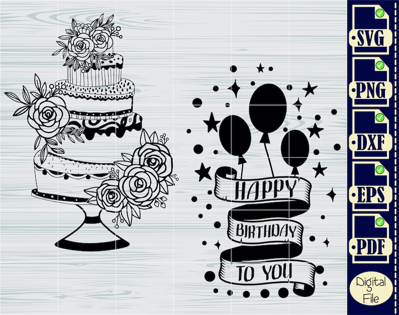 Birthday Cake SVG Happy Birthday Cake SVG Birthday Cake - Etsy