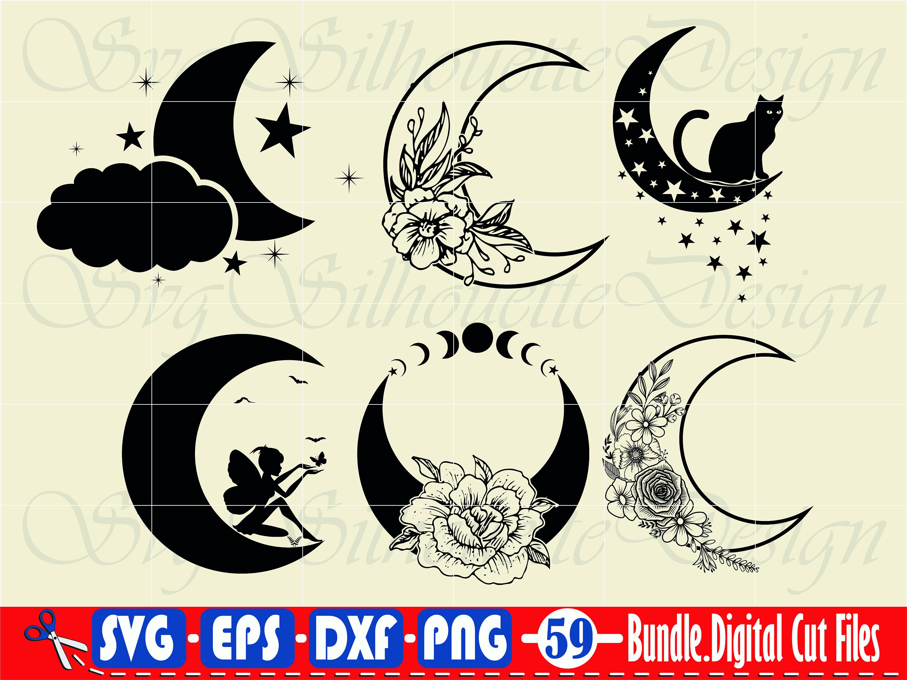 Moon Phases Svg 1 Celestial Svg Moon Phase Svg Boho - Etsy