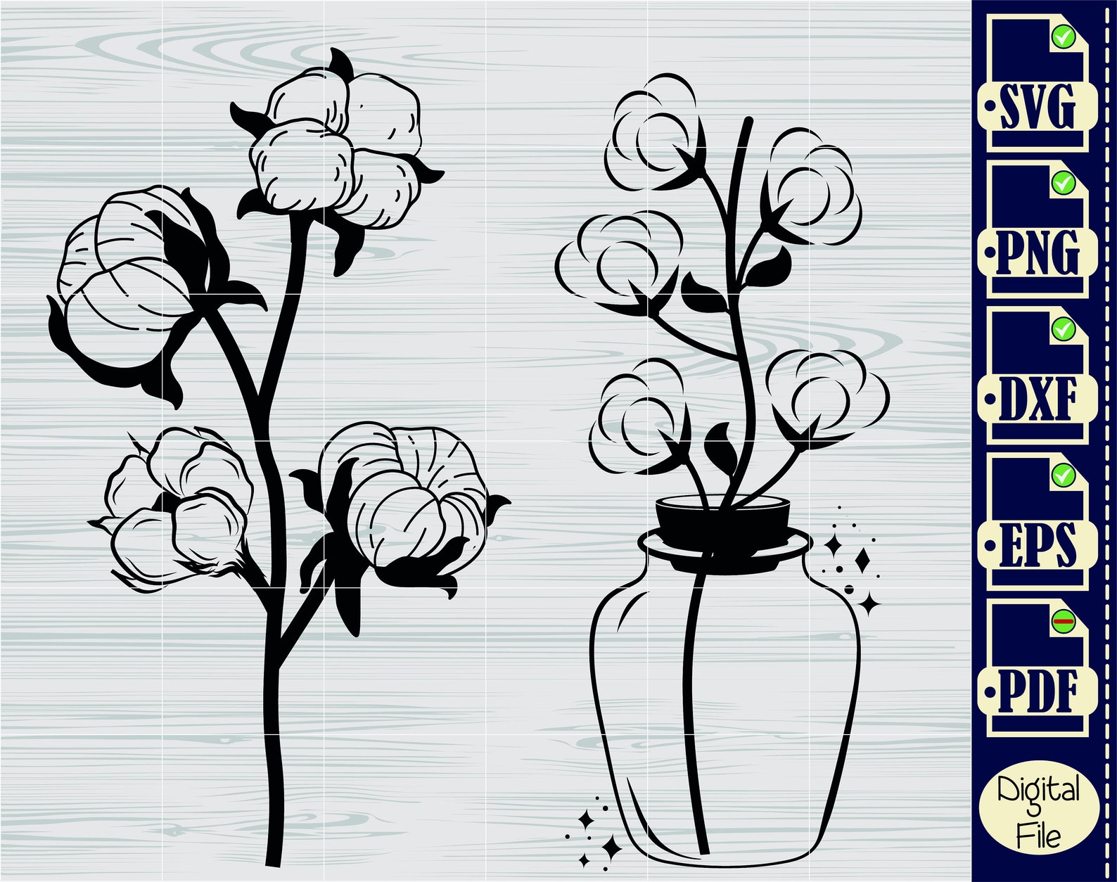 Cotton SVG File Cotton Ball Svg Cotton Branch Svg Cotton - Etsy