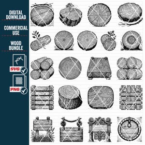 RUSTIC WOOD SLAB Svg Png, Tree Wood Slice Svg Files for Cricut, Timber ...