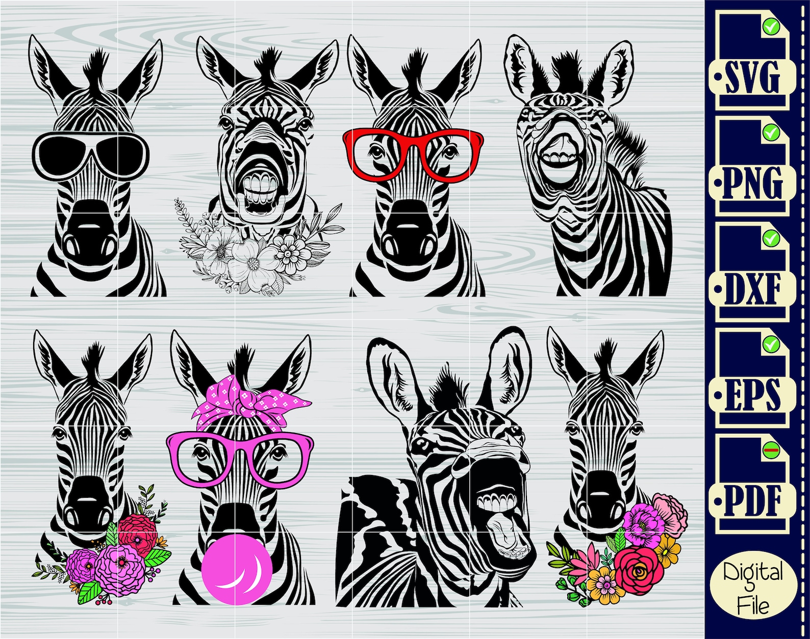 Zebra Svg Floral Zebra Svg Funny Zebra Svg Zebra Cut File - Etsy