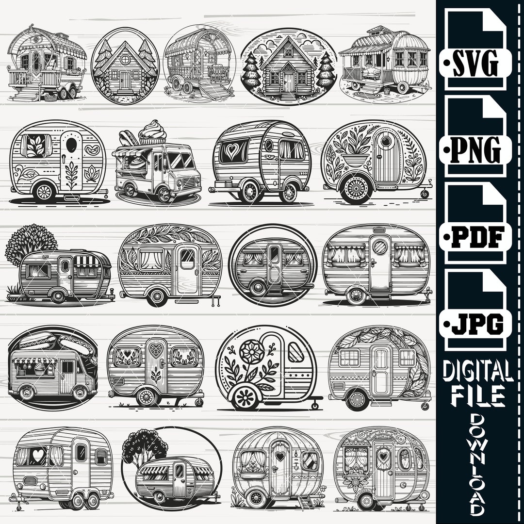 Vintage Camper SVG, Caravan Svg, Motorhome SVG, Camping SVG, Camper ...