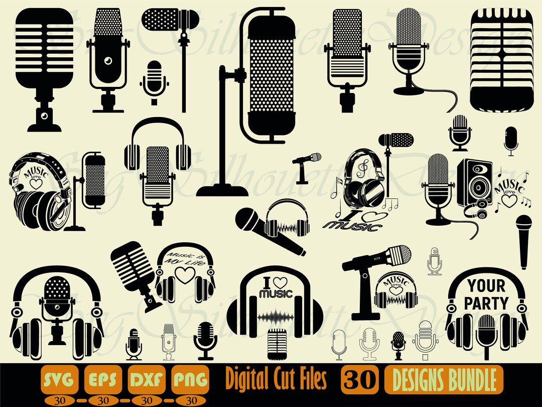 Microphone SVG Bundle Microphone Logo SVG Microphone - Etsy