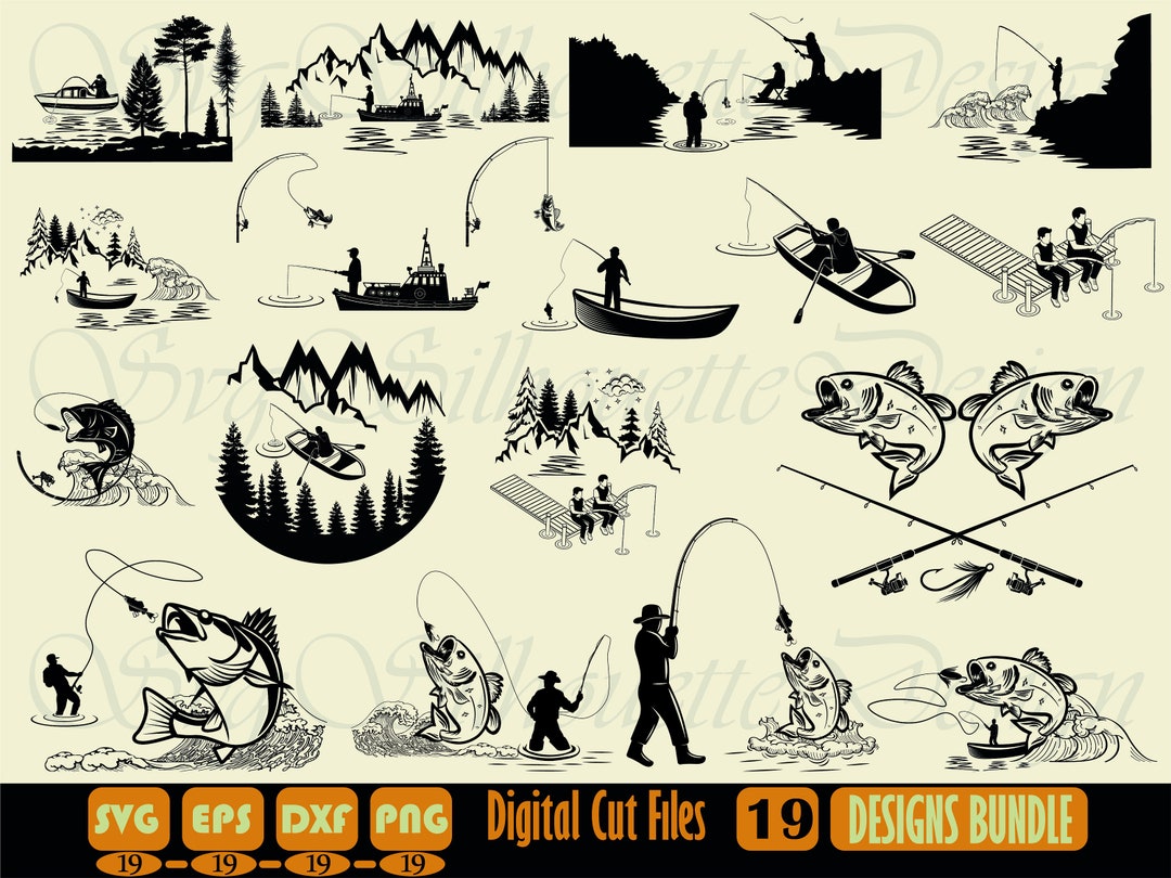 Fishing SVG, Fishing SVG Bundle, Fishing Clipart, Fishing Cut Files for ...
