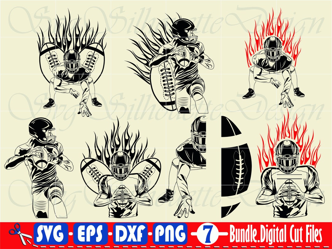 Football Player Svg 1 Football Player Png Football Cutfile - Etsy