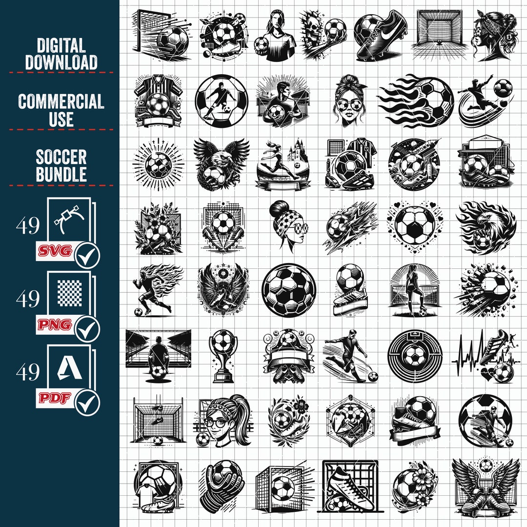 SOCCER SVG Png BIG Bundle,1, Soccer Ball Monogram Svg, Floral Soccer ...