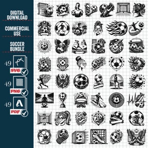 SOCCER SVG Png BIG Bundle,1, Soccer Ball Monogram Svg, Floral Soccer ...