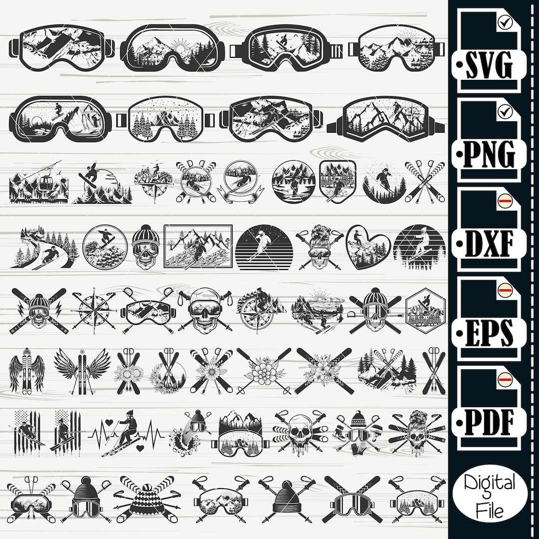 Skiing SVG Mega Bundle,#2, Skiing SVG, Skis Svg, Ski Svg, Skiing ...