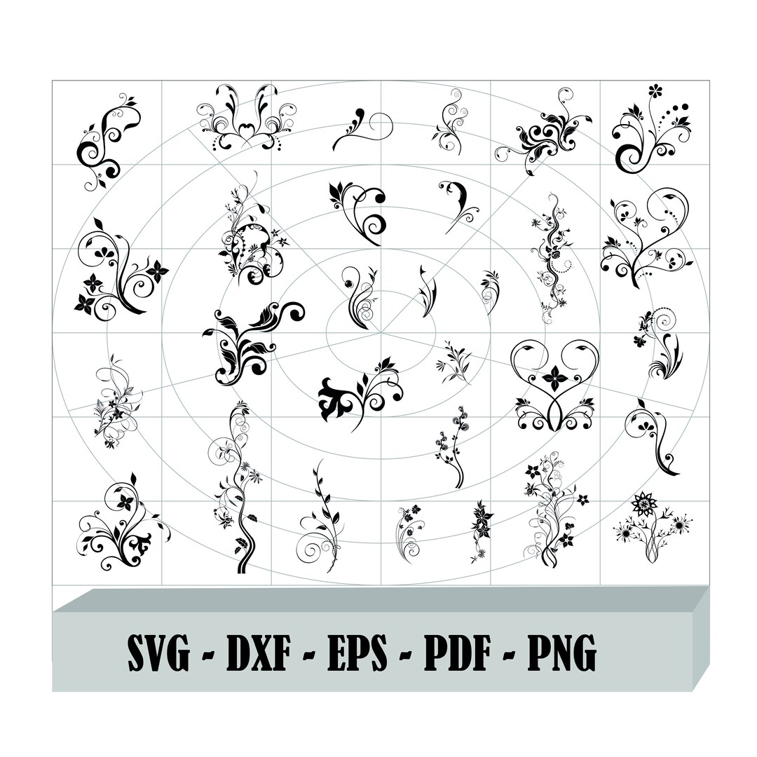 Decorative Vine Ornaments SVG, Vine SVG, Swirls Svg, Clipart, Cut Files ...
