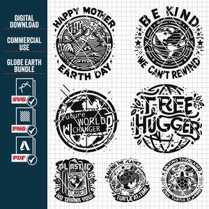 GLOBE EARTH SVG Png Bundle, Globe Clipart, World Svg Cut Files for ...
