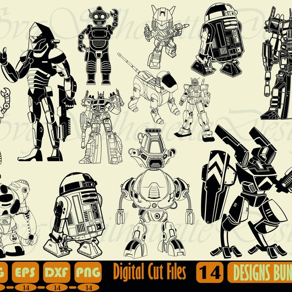 Robot Svg - Etsy