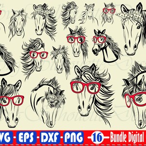 Horse 11 Svg, Horse With Bandana Svg, Horse Glasses, Cricut, Farm ...