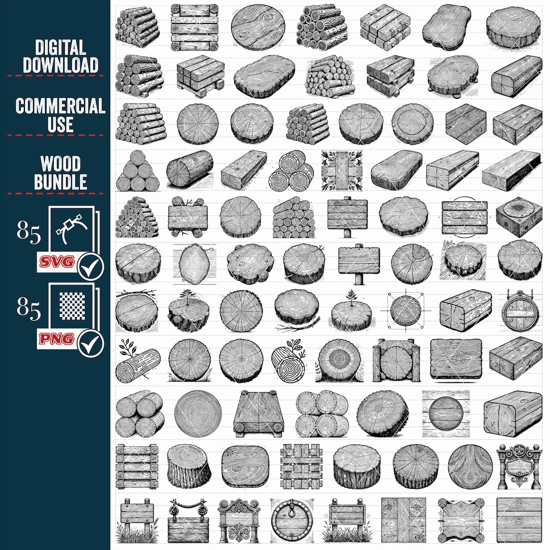RUSTIC WOOD SLAB Svg Png, Tree Wood Slice Svg Files for Cricut, Timber ...