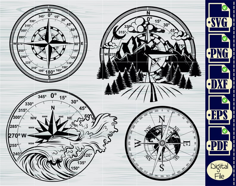Compass SVG Bundle Nautical Compass SVG Scenic Compass - Etsy Canada