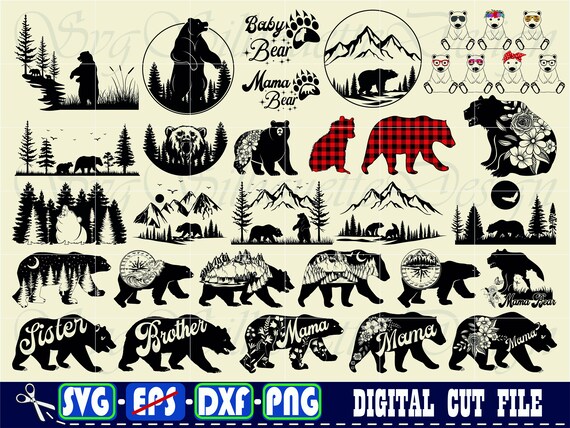 Mama Bear Svg 4 Bear Mama Svg Bear Forest SVG Mama Baby | Etsy