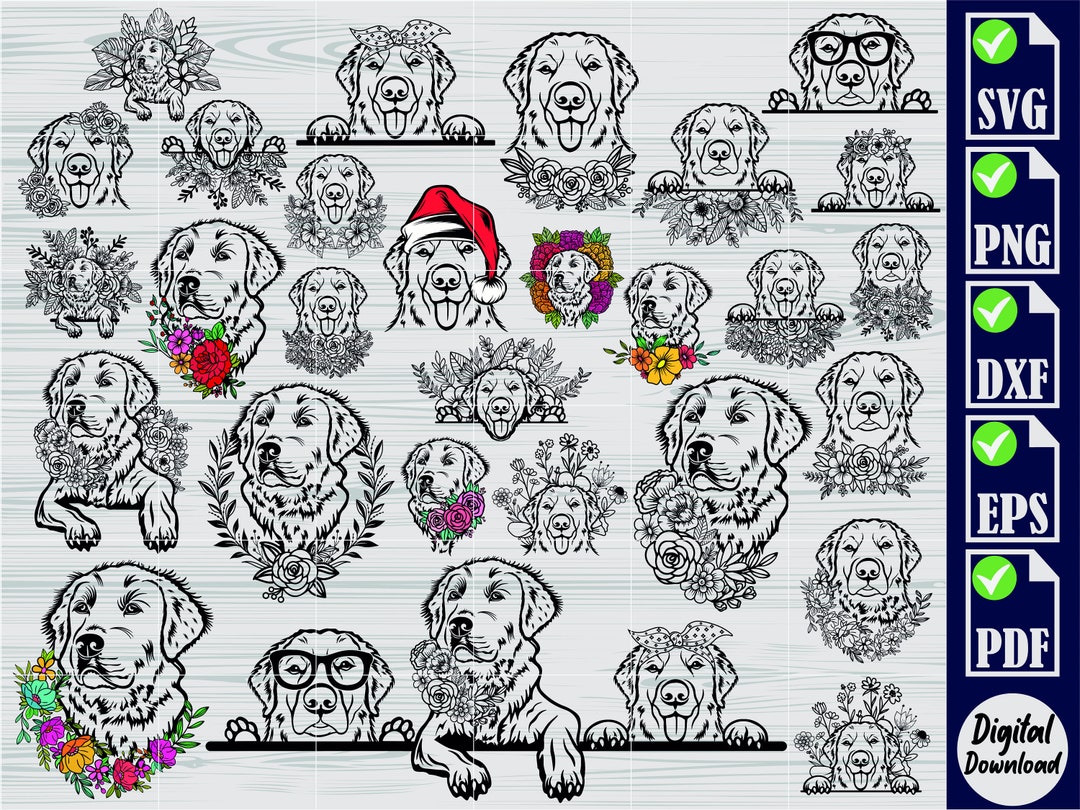 Golden Retriever SVG ,4, Golden Svg, Dog Svg Files for Cricut, Golden ...