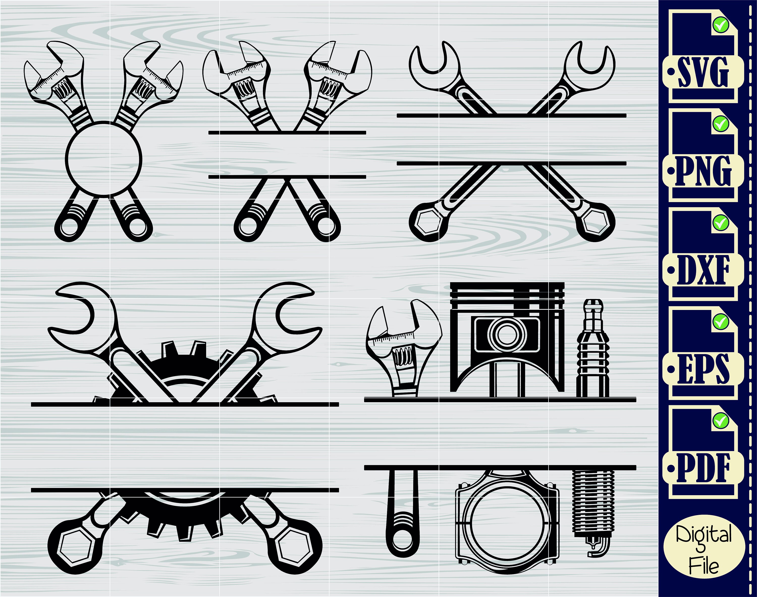 Mechanic SVG 2 Mechanic Logo SVG Repair Clipart Files for - Etsy Canada
