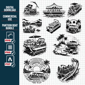 Pontoon Boat SVG Bundle, River Boat Clipart (digital Download) - Etsy