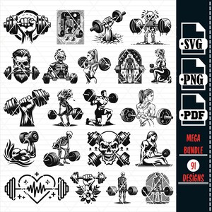 Gym SVG MEGA Bundle, Weight Lifting Svg, Fitness Svg, Workout SVG ...