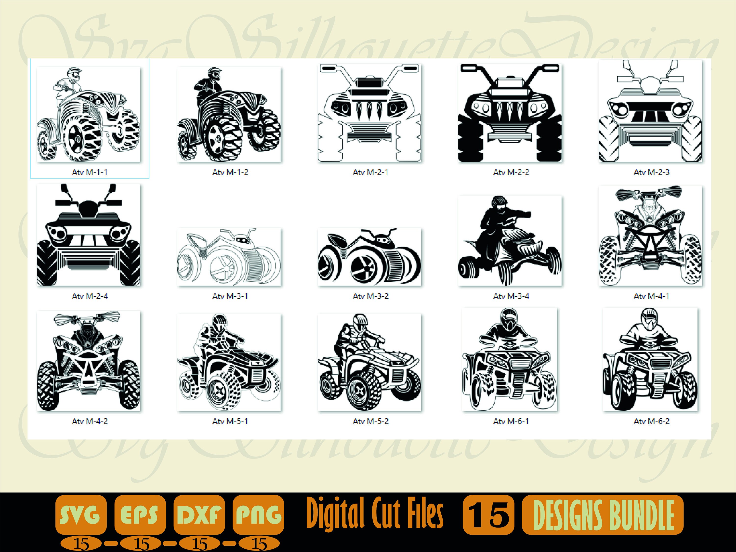 ATV Svg Files Wheeler Svg ATV Motocross Svg ATV Clipart | Etsy
