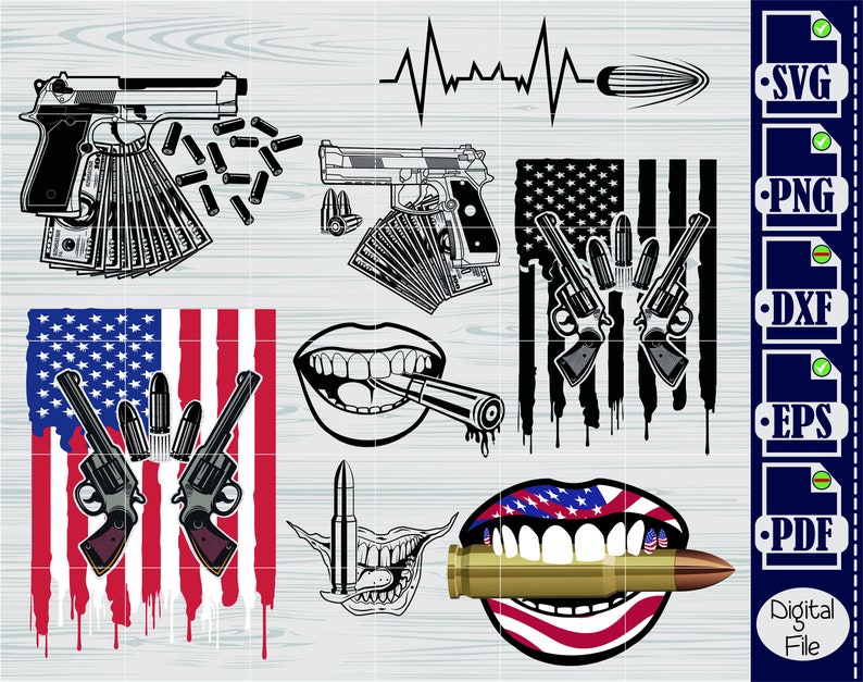 Bullet SVG Lips With Bullet Svg Flag Bullet Svg Shot Gun - Etsy