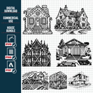 HOUSE SVG Png Bundle,2, House Silhouette Svg, House Vector Svg, Home ...