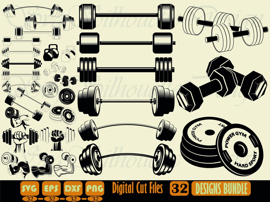 Weight Set SVG Bundle Weight Set SVG Clipart Cut Files for - Etsy