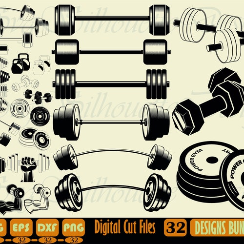 Weight Set SVG Bundle Weight Set SVG Clipart Cut Files for - Etsy