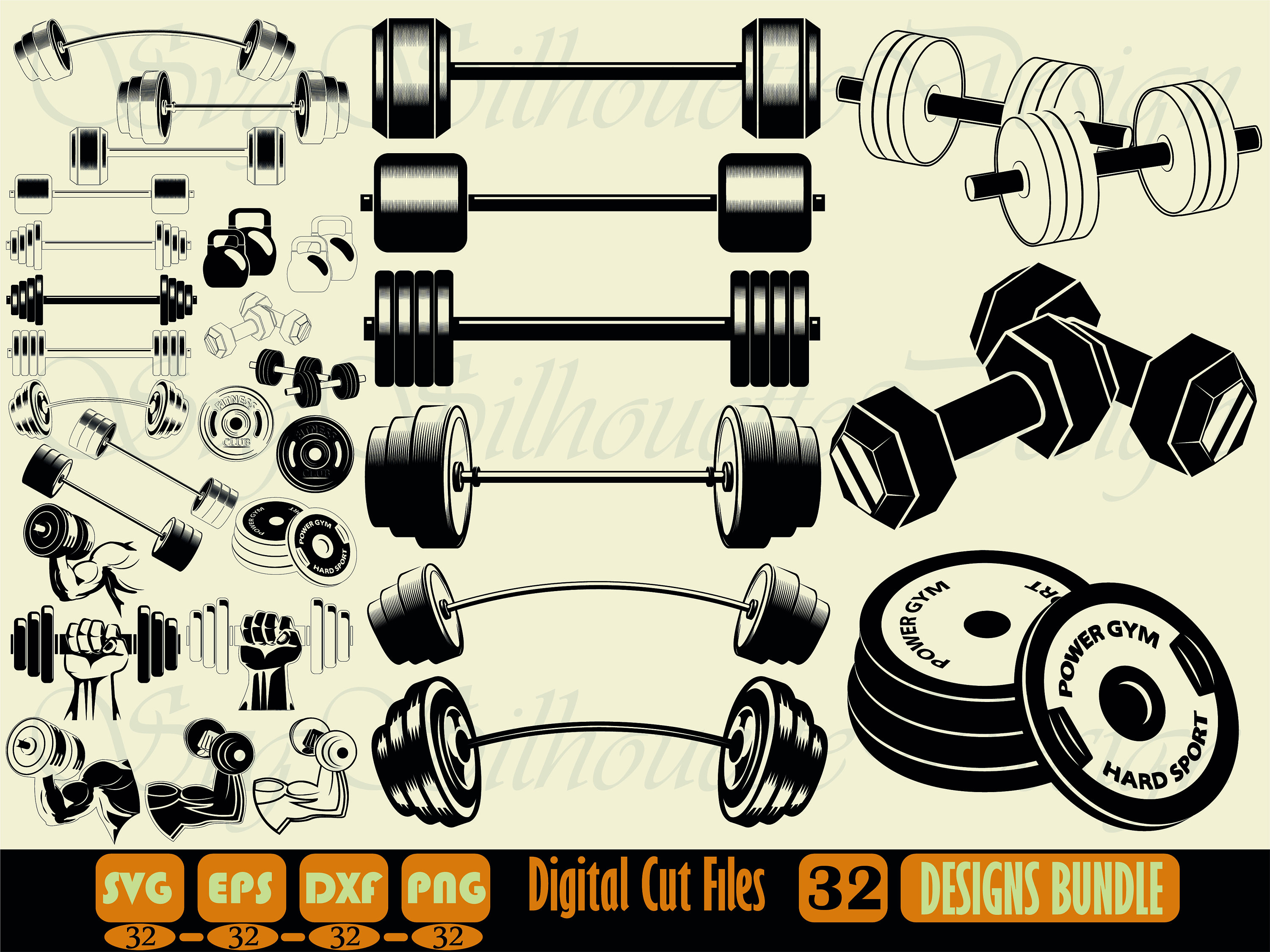 Weight Set SVG Bundle Weight Set SVG Clipart Cut Files For | Etsy